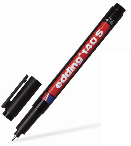 Маркер перманентный для любой гладкой поверхности EDDING 140, черный, 0,3 мм, металлический наконечник, E-140/1