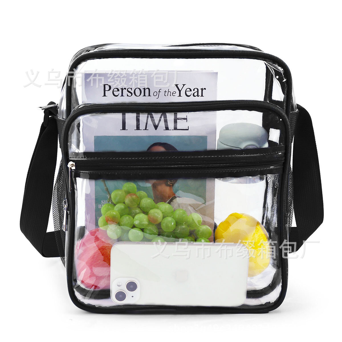 Прозрачная сумка через плечо, утолщенная сумка через плечо из ПВХ, дорожная сумка для хранения, сумка большой