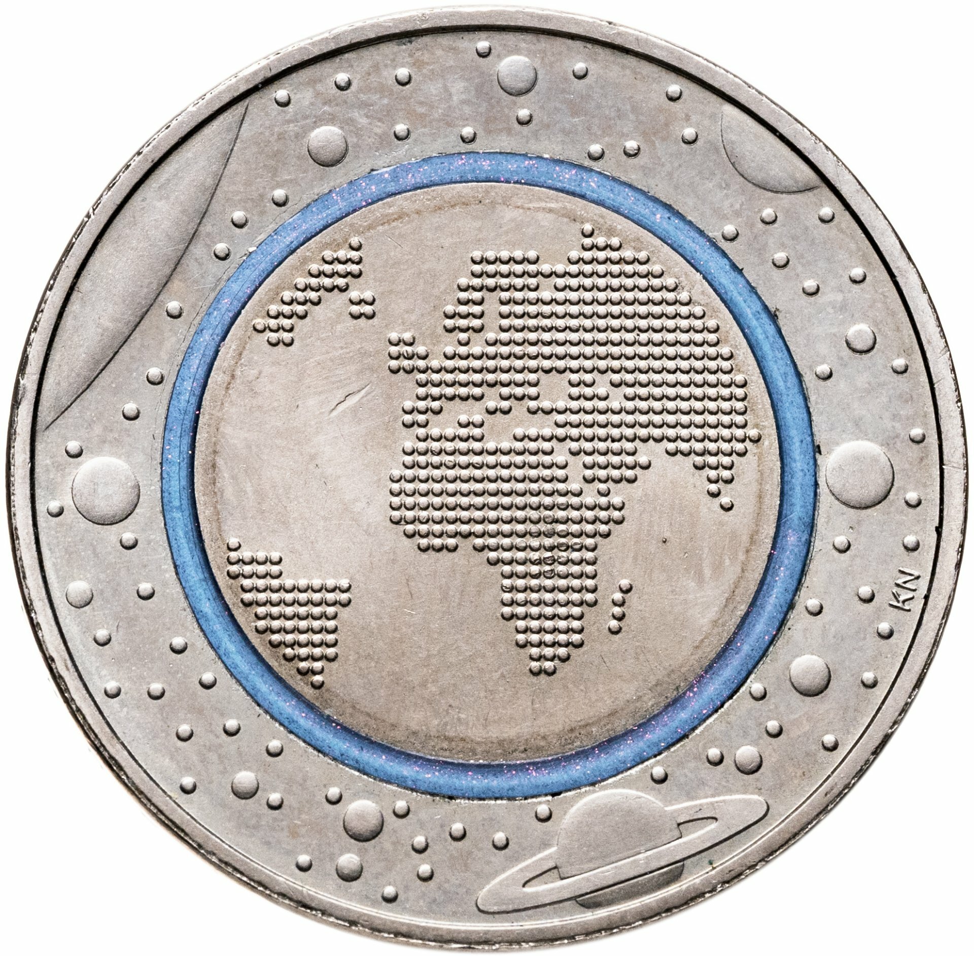 Германия 5 евро 2016 "Планета Земля" А, Три-металл, в сохранности UNC