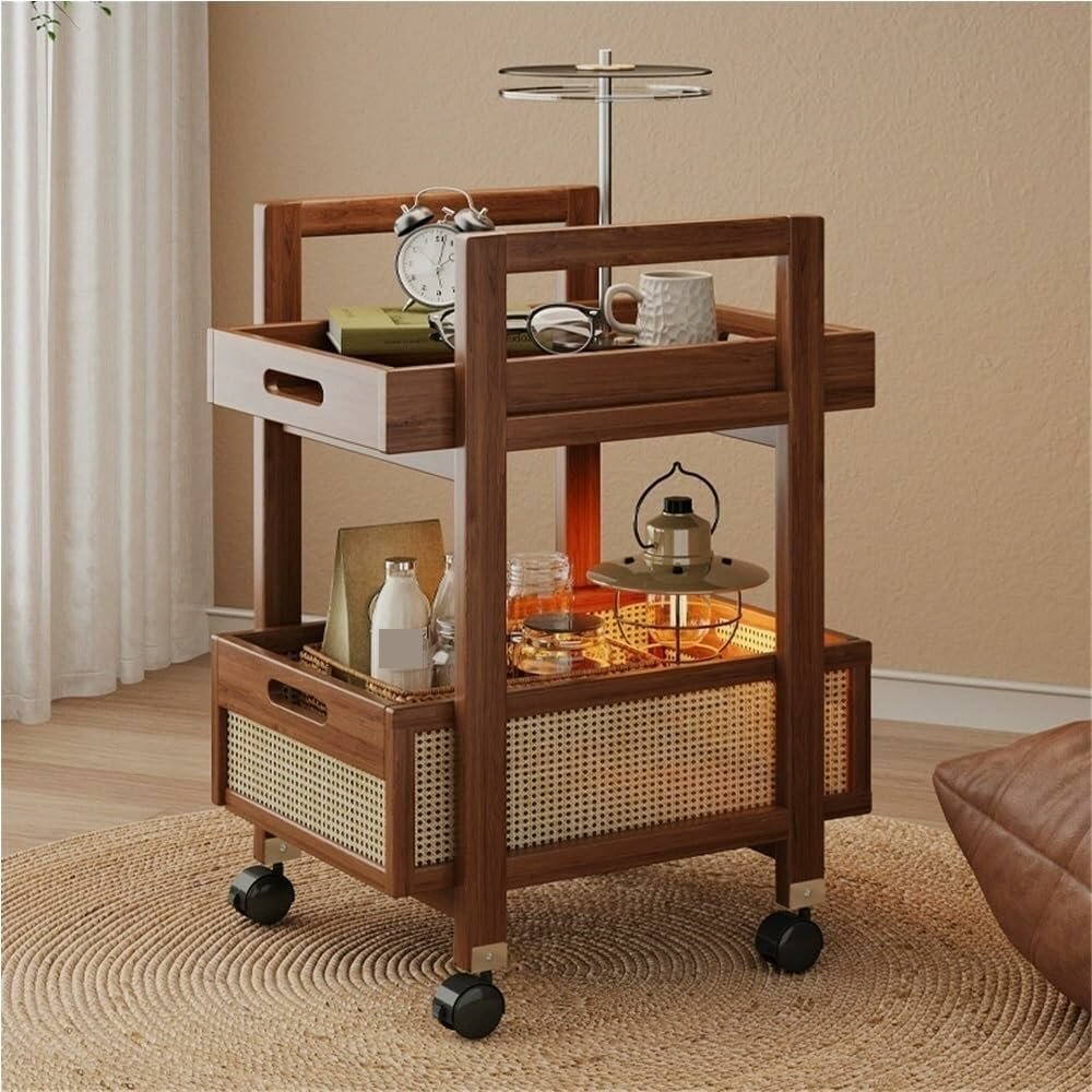 Передвижная тележка, небольшой журнальный столик на колесиках, многослойный стеллаж для хранения, универсальный
