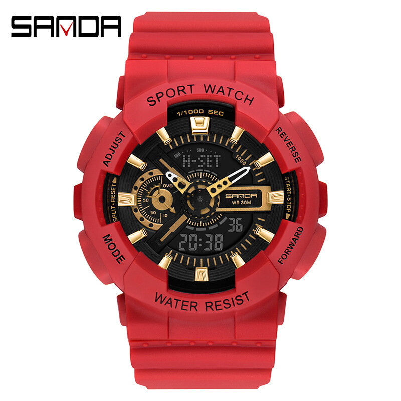 Санда Корейская модная тенденция Микро бизнес Светящийся Электронный Спортивный Тренд Студенческий Корейский Конфетный Детский Парный Часы