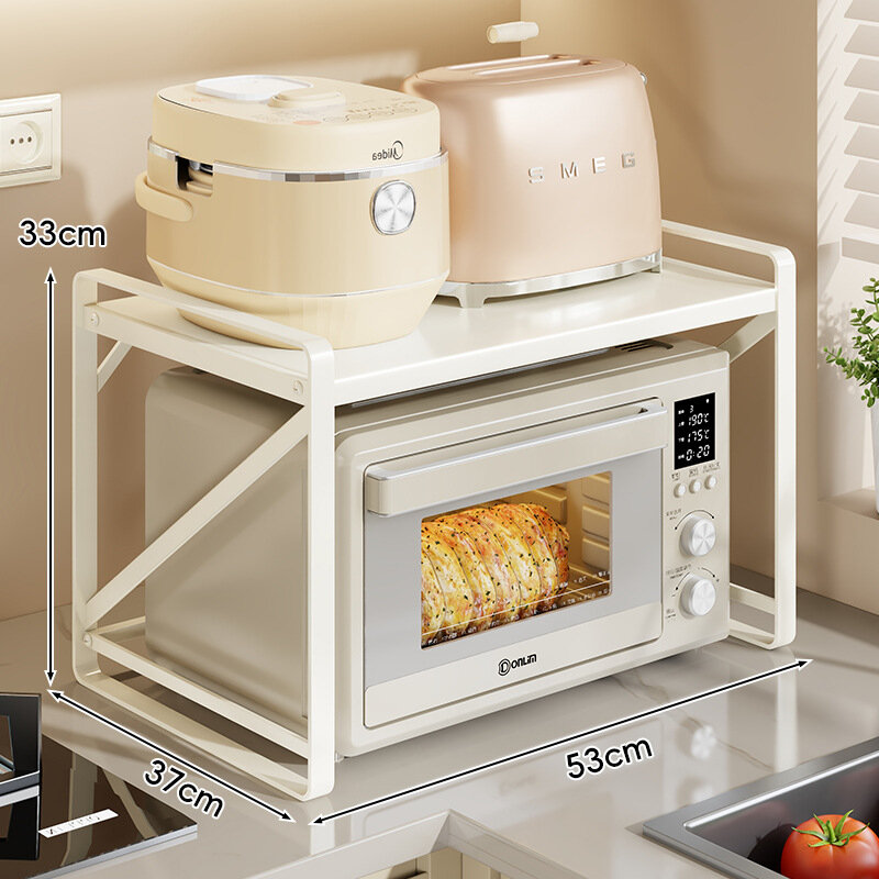 Стойка для микроволновой печи, настольная двухъярусная стойка для рисоварки, хранения приправ, кухонная многоуровневая стойка