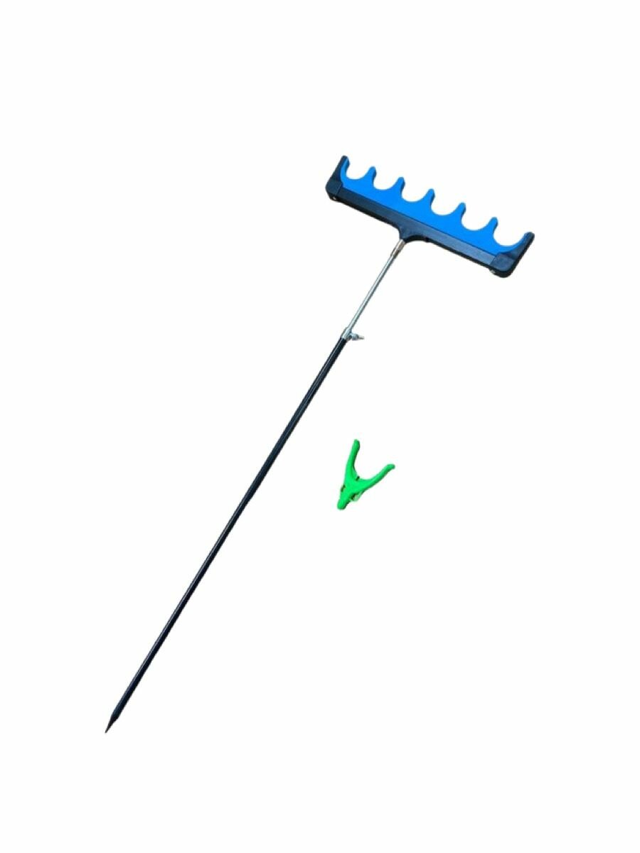 Подставка телескопическая гребенка для удочки фидера удилища 6 секций