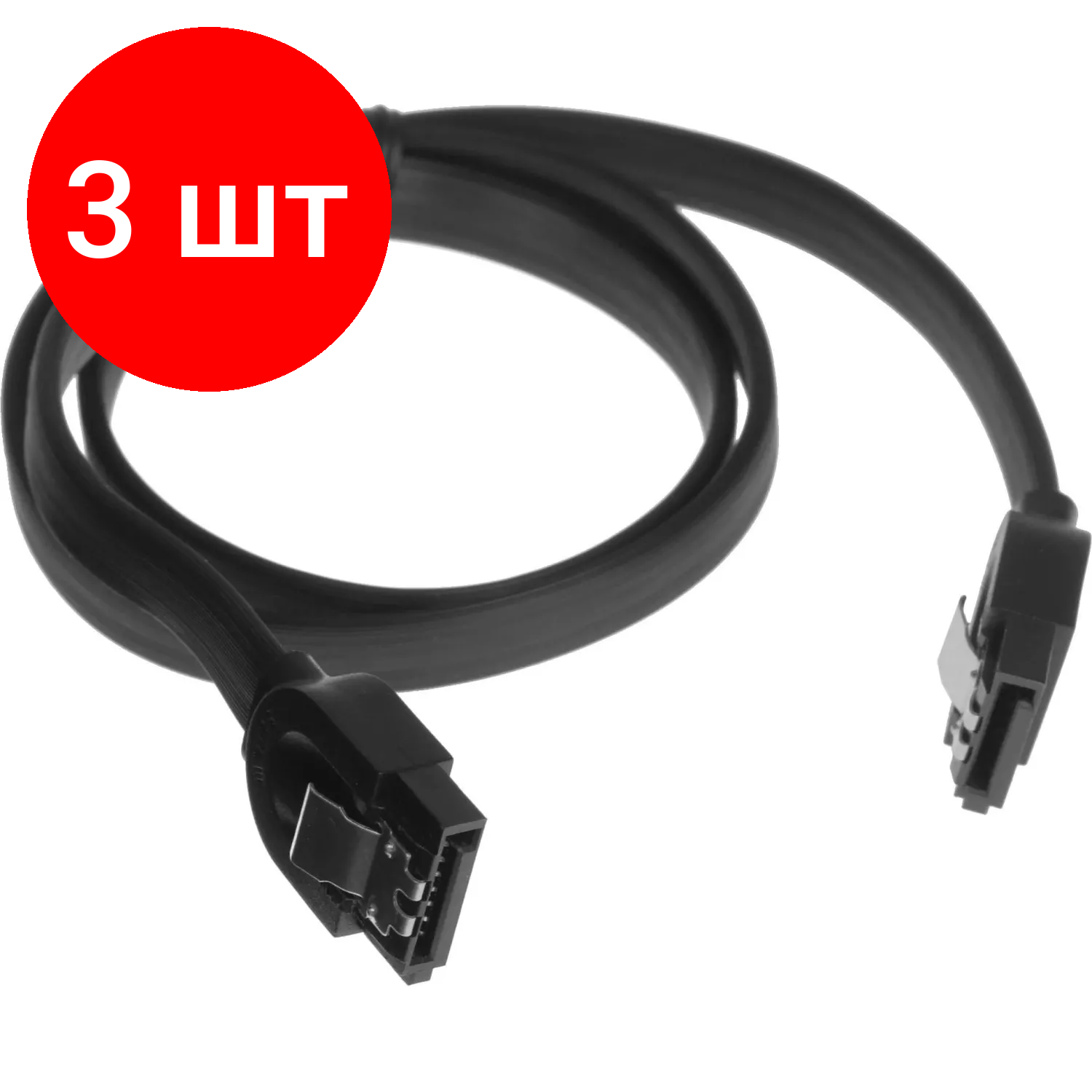 Комплект 3 штук, Кабель UGREEN US217 (30796) SATA 3 Data Cable 0.5 м черный