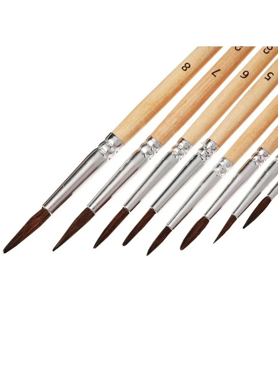 Комплект профессиональных кистей из белки