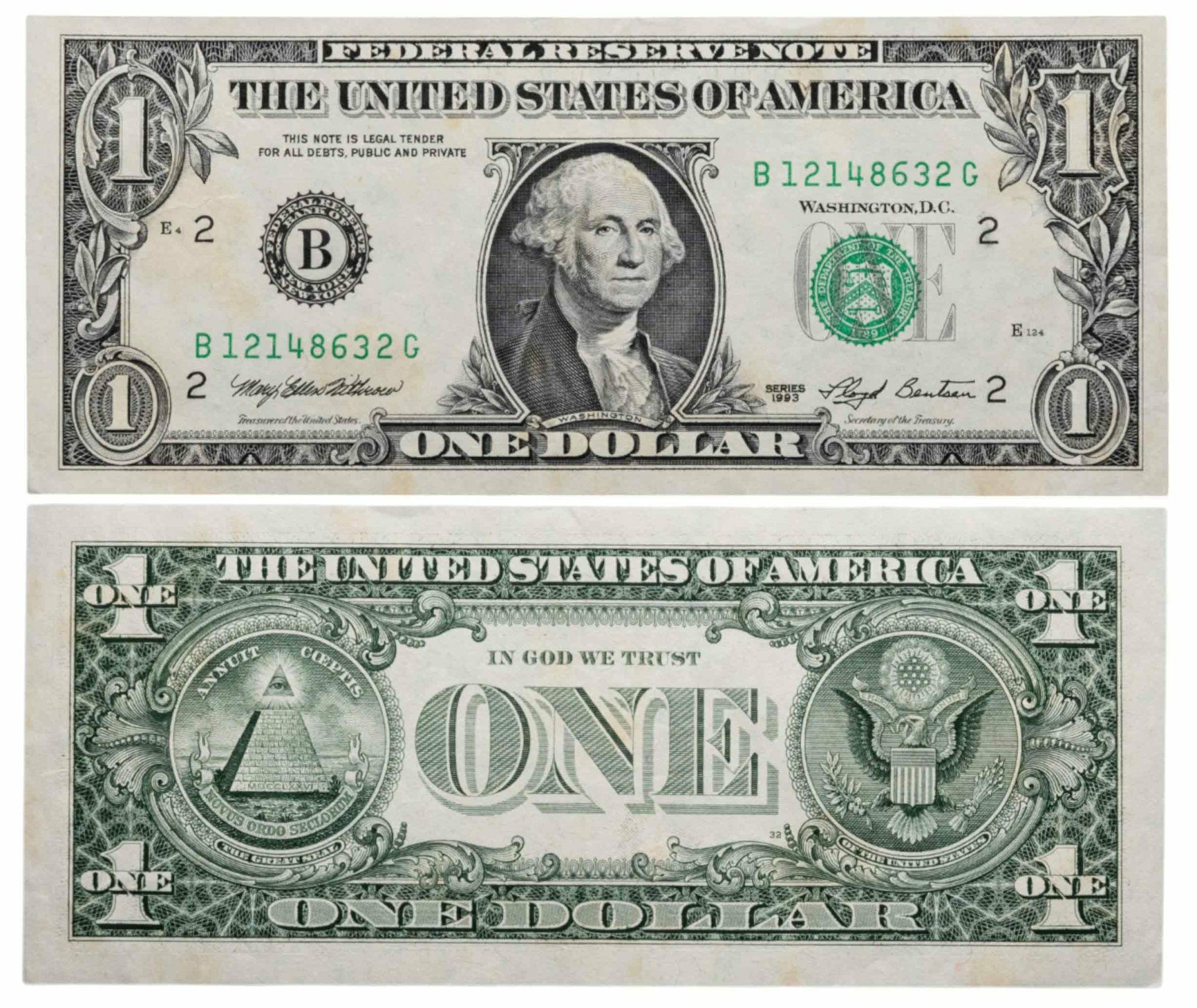 США 1 доллар 1993 год Pick 490а B-Нью Йорк