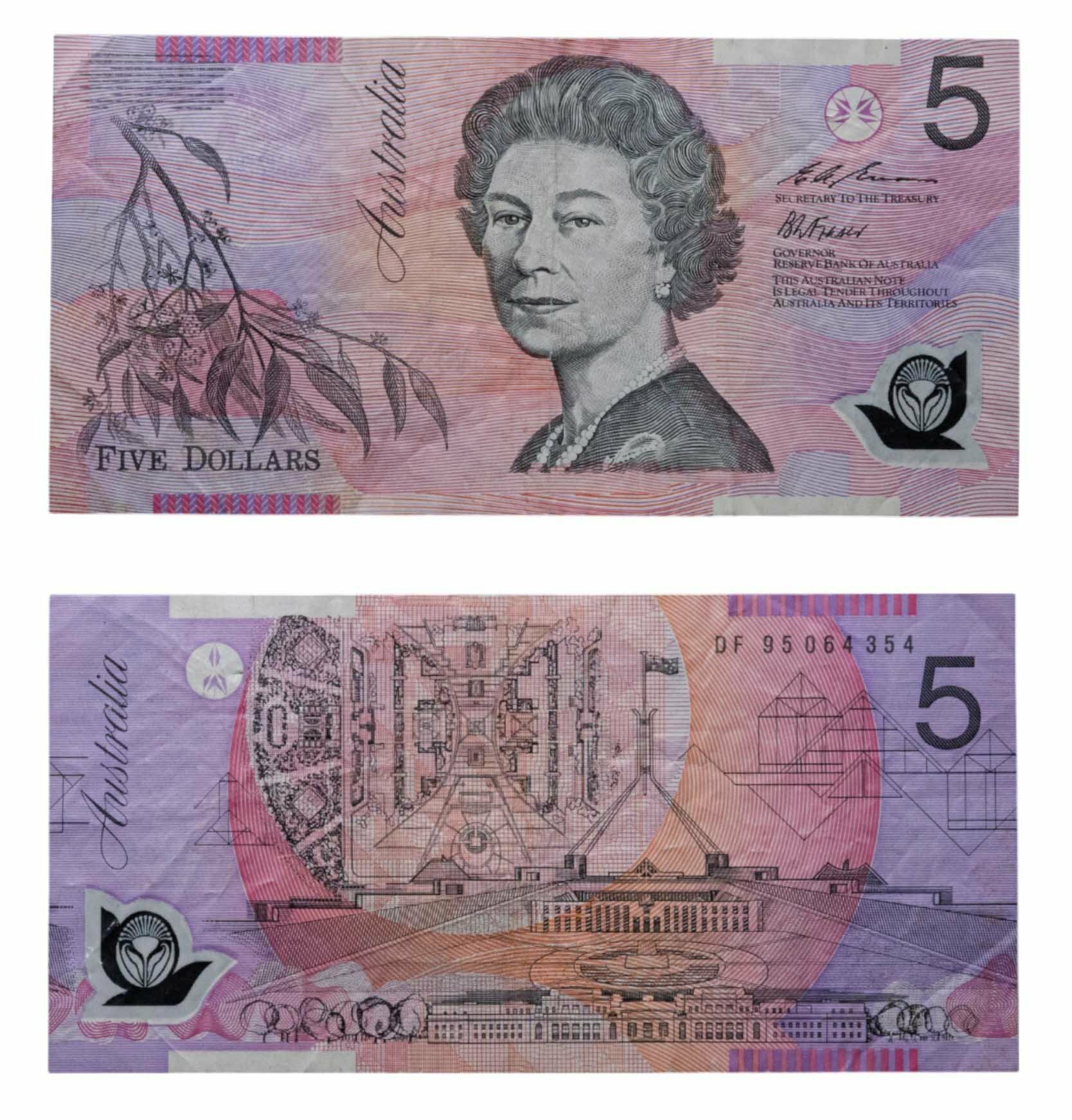 Австралия 5 долларов 1995 года Pick 51а полимер