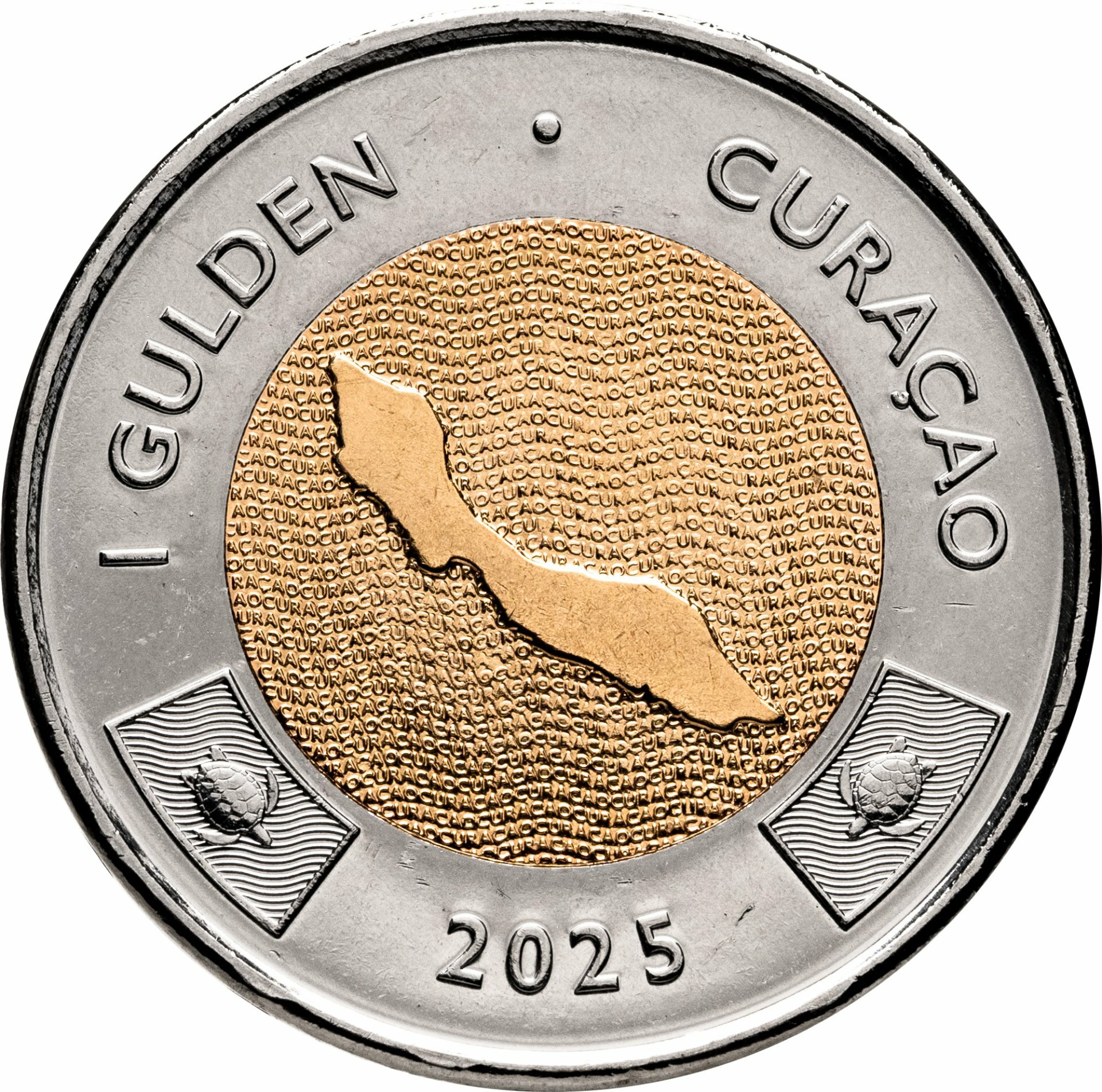 Нидерланды Кюрасао 1 карбиский гульден gulden 2025, Биметалл, в сохранности UNC