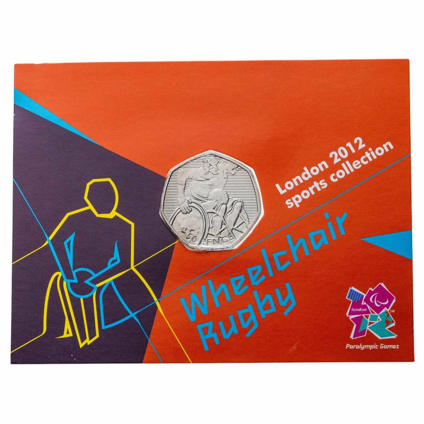 Великобритания 50 пенсов pence 2011 "XXX летние Олимпийские Игры, Лондон 2012 - Регби сидя", Мельхиор медь-никель, в сохранности UNC