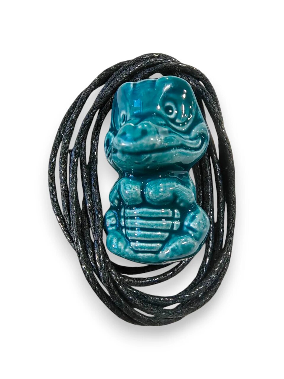 Аромакулон крокодильчик керамический со шнурком, сине-зелёный, 1 шт.