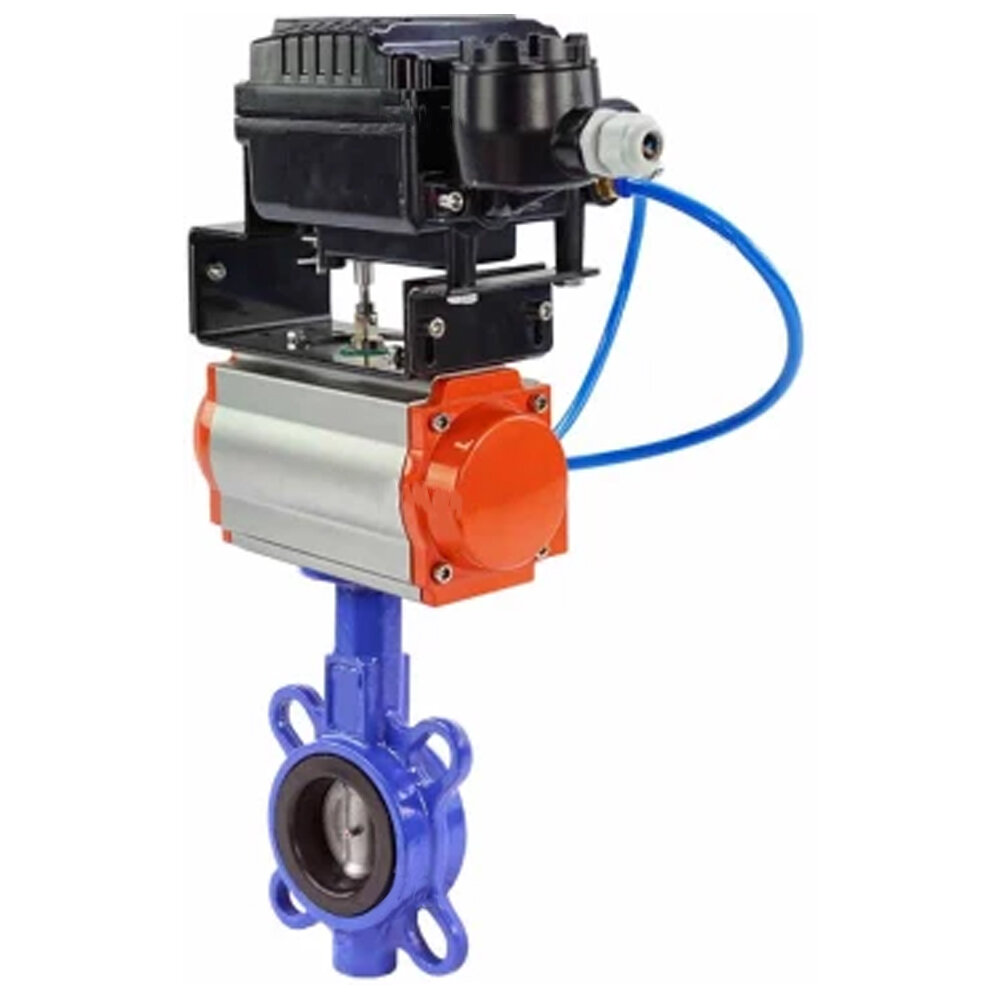 Затвор DN.ru QT450-304-EPDM-2W-Fb-ISO-H Ду80 Ру25 с пн. приводом SA-130 и поворотным позиционером EPRP1-NU-0-08