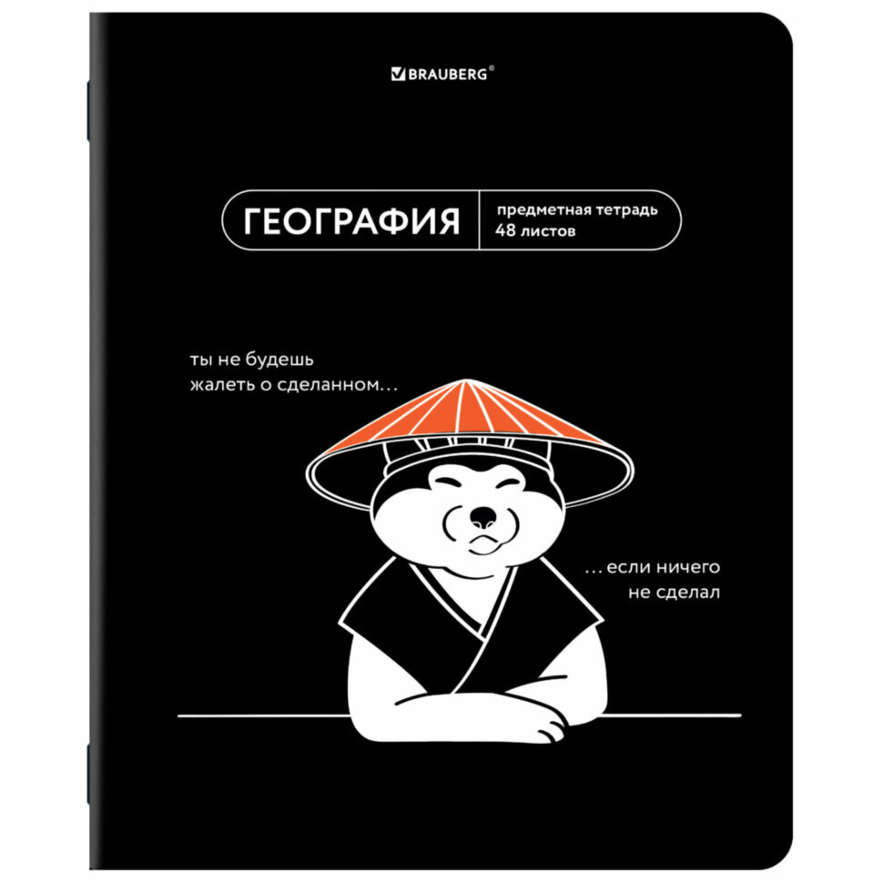 Тетрадь предметная мемы 48 л, TWIN-лак, география, клетка, подсказки, BRAUBERG, 405100, 405100