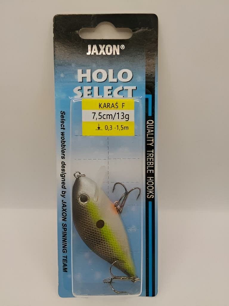 Воблер для рыбалки JAXON HOLO SELECT KARAS F 75: плавающий крэнк, 75мм,13г