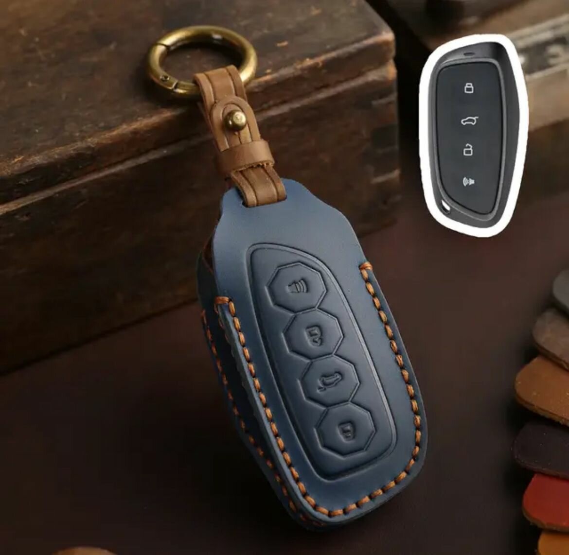 Чехол на ключ Haval H3, H9, F7 new, H5 Blue