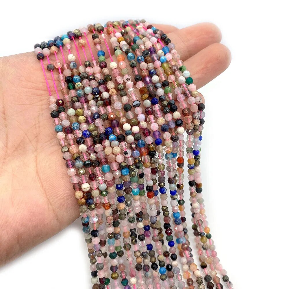 Хрустальные бусины горного хрусталя 2-4 мм 4 мм