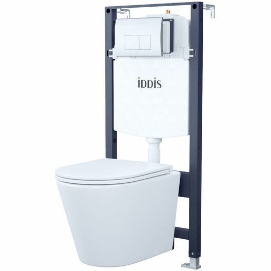 Комплект 3в1 Iddis (Иддис): подвесной унитаз, инсталляция и клавиша смыва, BASC010i73