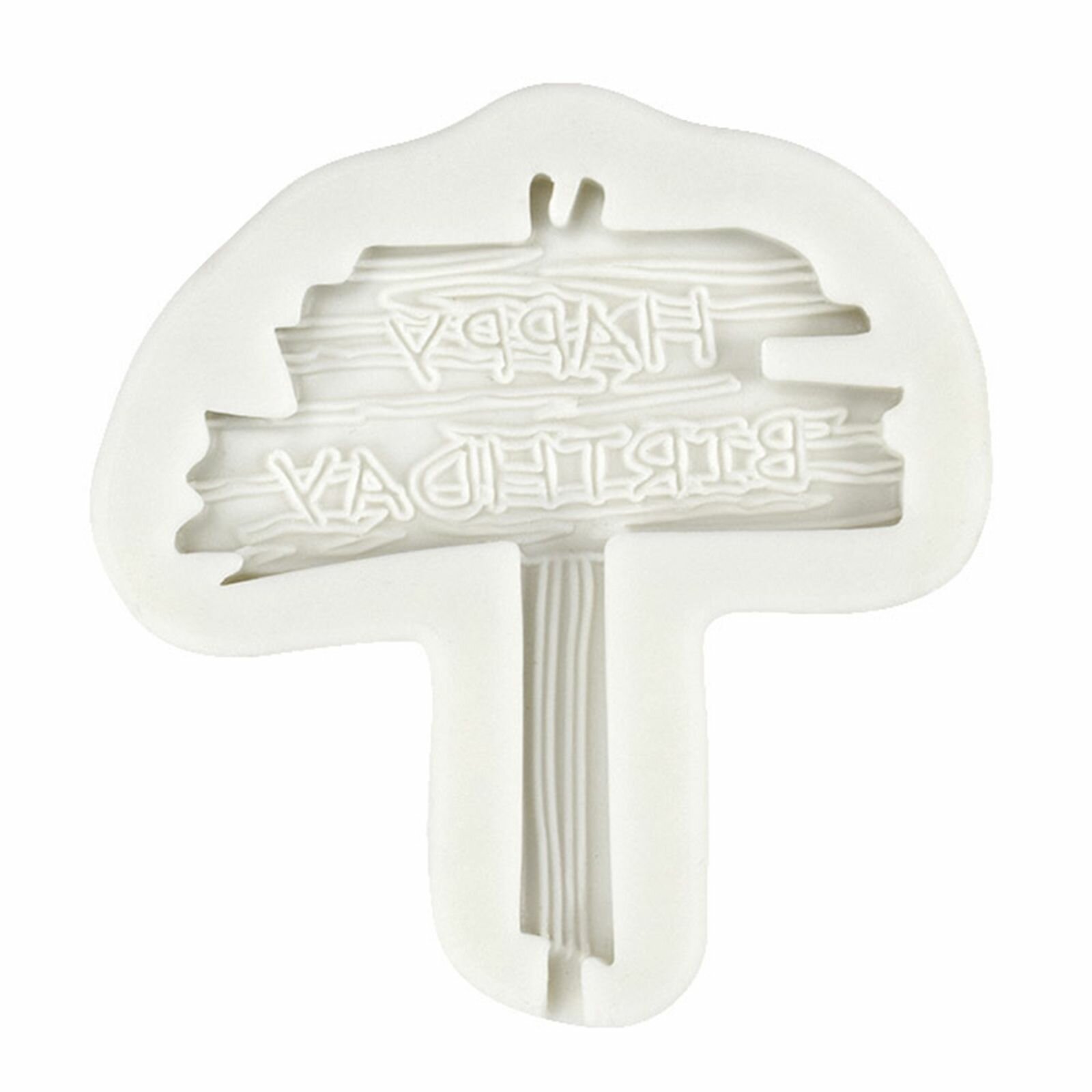 Одиночная силиконовая форма для помадной массы с надписью "С днем рождения"