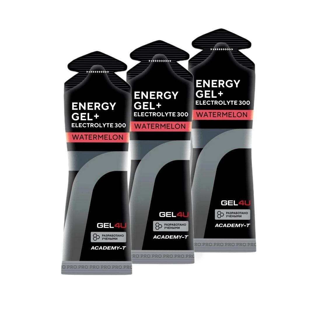 Гель с электролитами GEL4U энергетический, вкус Арбуз, 60мл х 3 шт.