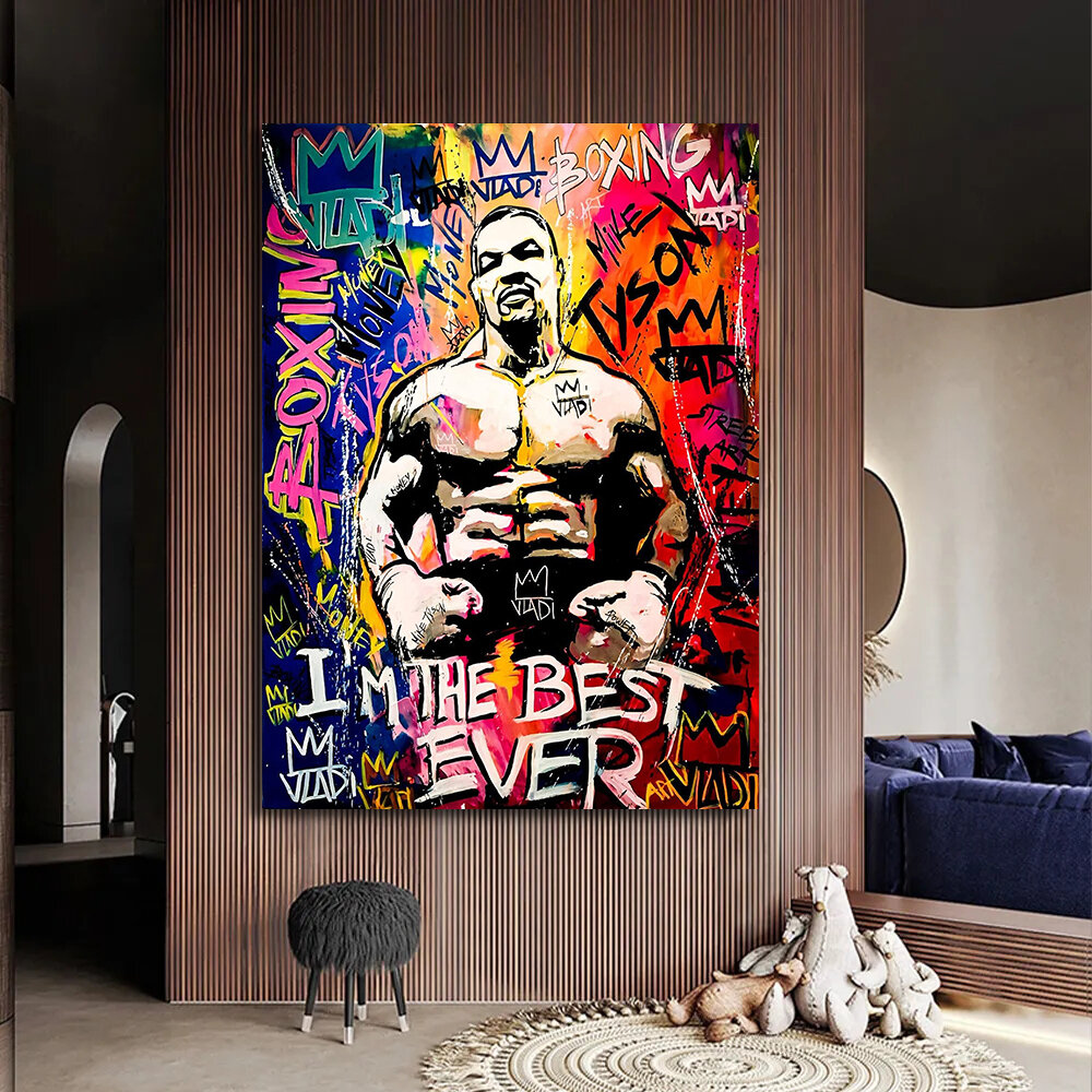 Спорт / Бокс, картина на стену / на холсте, подарок боксеру, "Mike Tyson", 30х40 см.