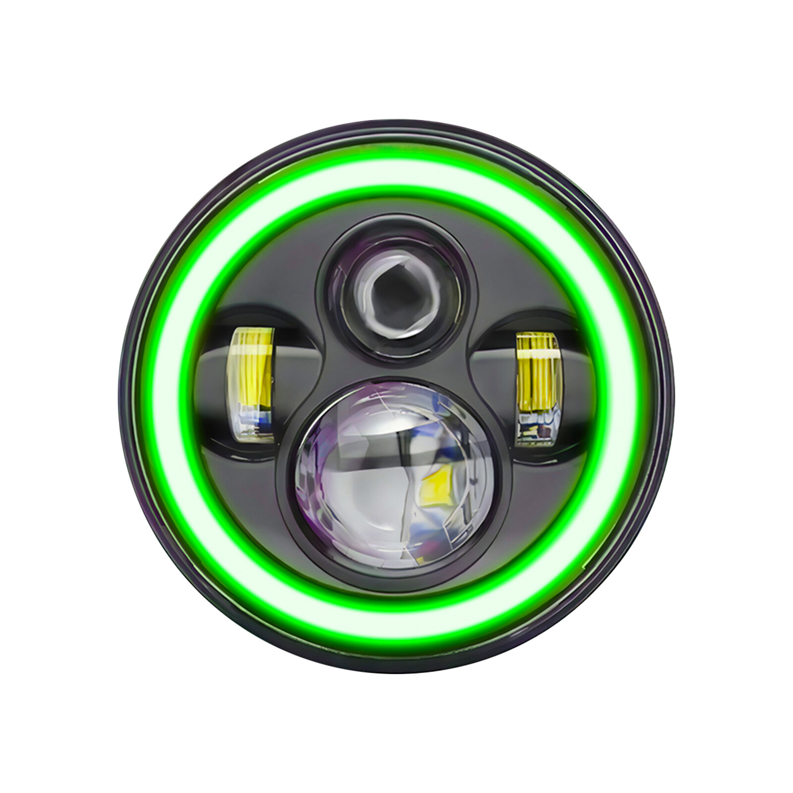 1Pcs 7 inch LED Headlight для автомобиля и мотоцикла с DRL/поворотным сигналом/нижней фарой/верхней фарой Красные угловые глаза 7' круглая фара замена для Jeep Wrangler JK TJ LJ CJ Hummer H1 H2 Chevy Ford Truck SUV и т. д.