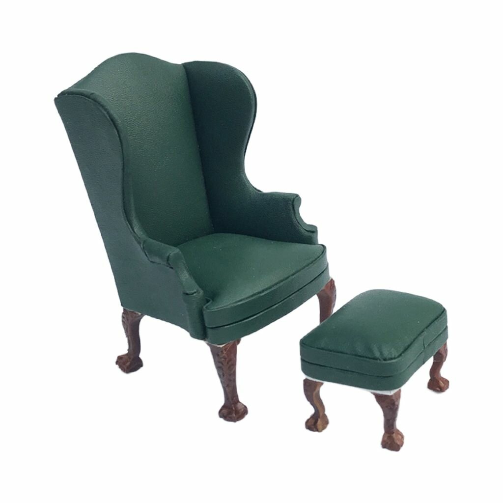 Аксессуары для кукол,1:12 миниатюра мебели для кукольного домика, односпальный кожаный диван - зеленый