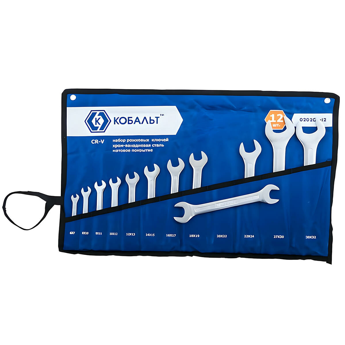 Набор ключей рожковых 12 шт. (6-32 мм, чехол) кобальт 020202-12