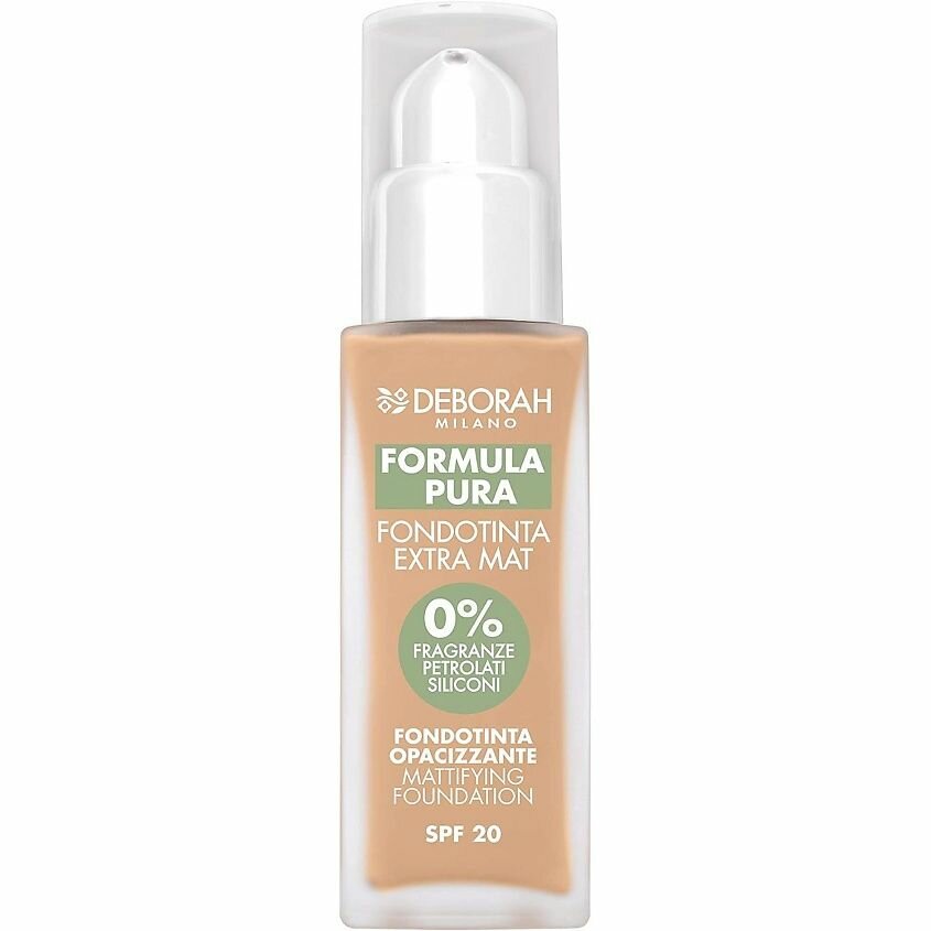 Тональная основа DEBORAH матирующая, Formula Pura Extra Mat Foundation, тон 03, Песочный, 30 мл