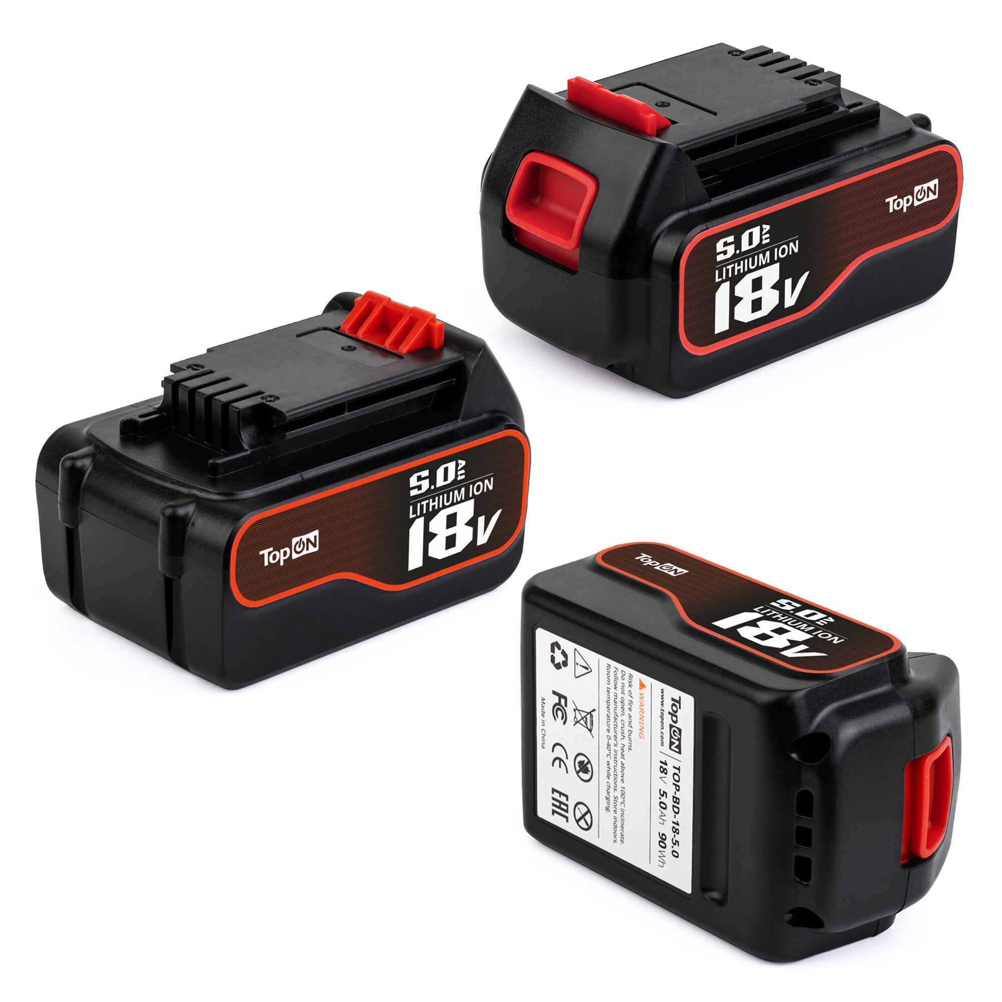 Аккумулятор для Black & Decker 18V 5.0Ah (Li-Ion). PN: BL4018-XJ