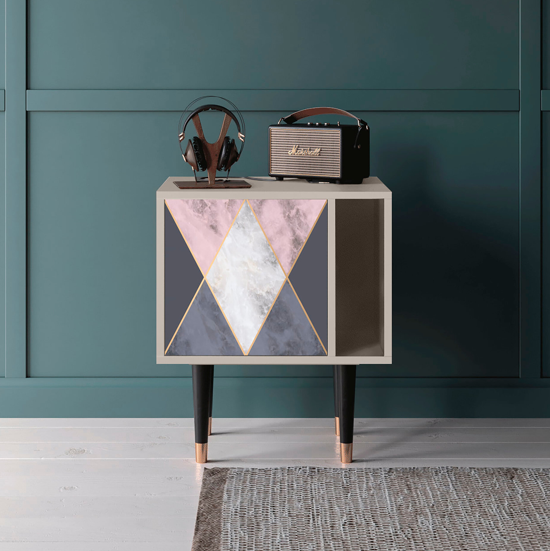 Прикроватная тумба - STORYZ - S2 Ideal Harmony, Размер - 58 x 69 x 48 см, Цвет - Сатин