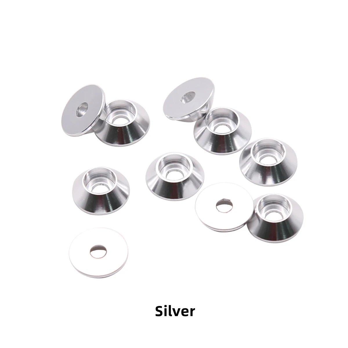 Анодированные шайбы M4 Silver - 4шт