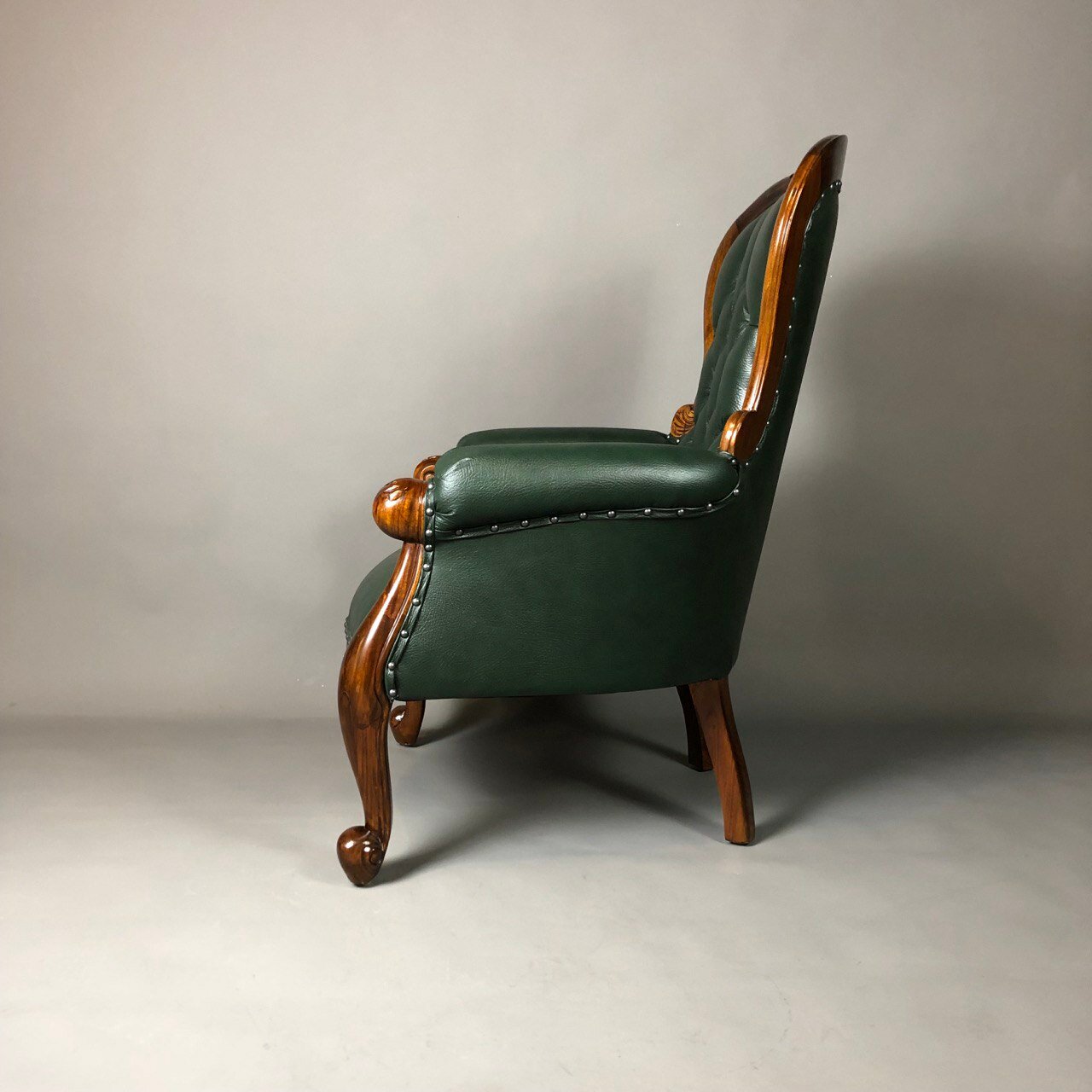 Кресло GRANDFATHER из красного дерева (mahogany wood), с кожаной обивкой, цвет орех LBW (коричневый) — фото 1