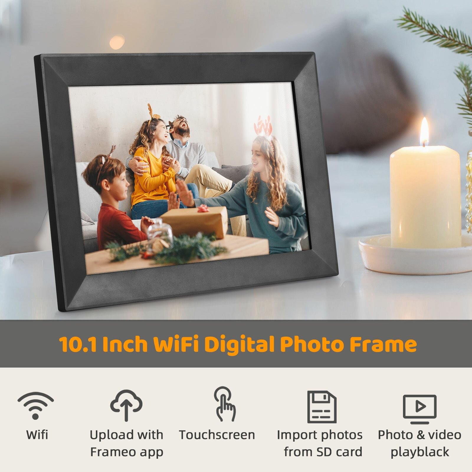 10,1-дюймовая цифровая фоторамка для фотоальбома с облаком Wi-Fi и 16G