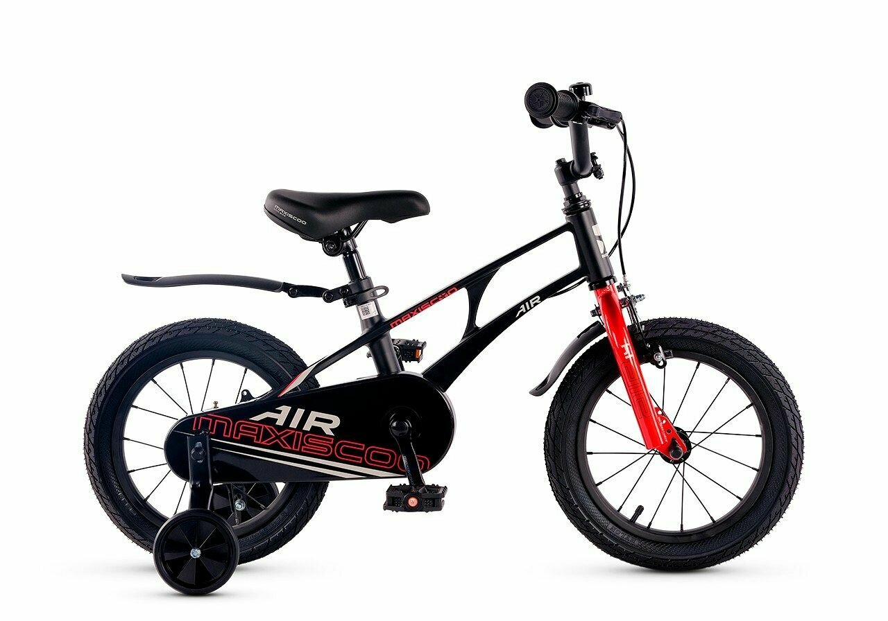 Велосипед детский Maxiscoo Air Стандарт 14 (2025), рама магниевый сплав, цвет Обсидиан