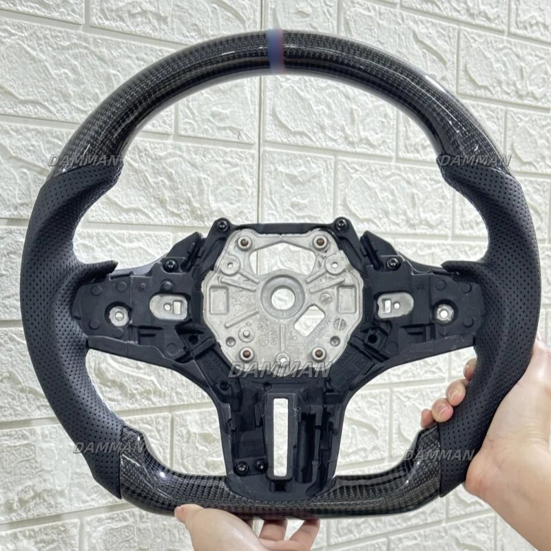 Рулевое колесо из настоящего углеродного волокна для BMW G30 M5 X3M X5M G01 G02 G05 G06 G07 F90 F91 F92 F93 G15 G16 G31 G32 G29 Автомобильные аксессуары Style 1 with heating
