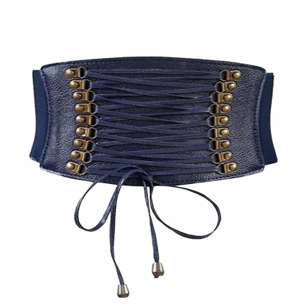 Женский эластичный широкий пояс с завязками Оса для девочек, корсет на талии в стиле панк, из искусственной кожи