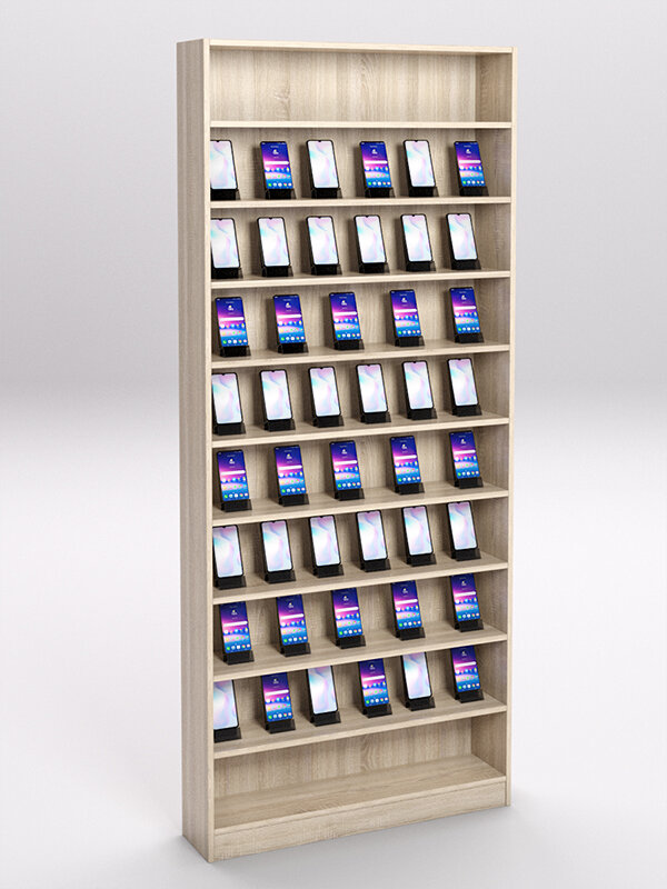 Стеллаж "сота" №2 для телефонов, Дуб Сонома. Производитель товара - компания Westcom.