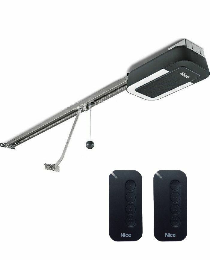Комплект привода NICE SPIDERBL16BDWKCE (SPRBL16BDWKCE) с ременной рейкой и 2мя пультами для секционных ворот высотой до 2,6м, площадью до 16,5м2.