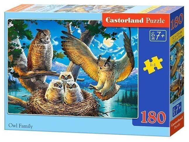 Пазл Castorland Совиное семейство 180 деталей 32х23см В-018437 В1-018437 7+