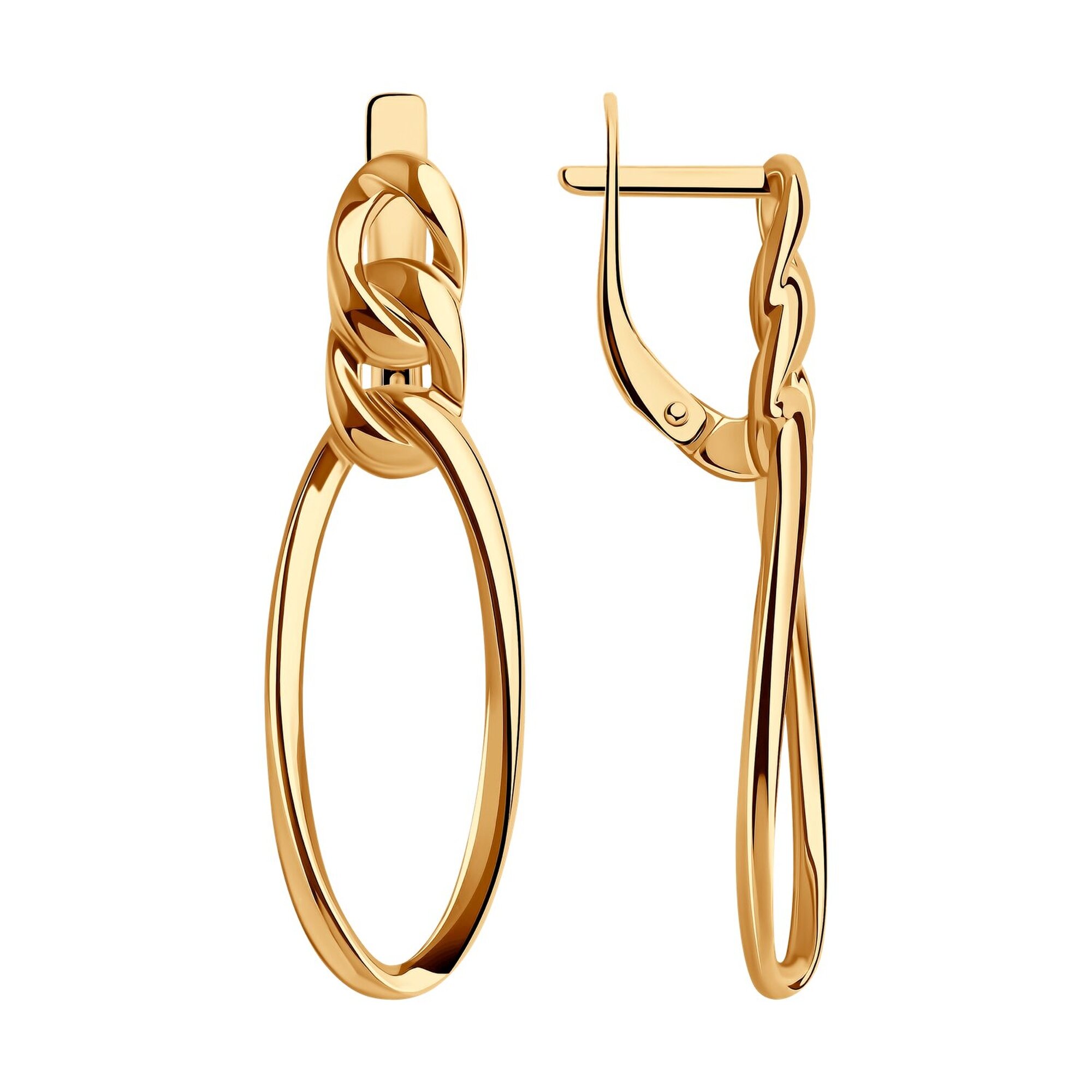 Серьги, серебро, 925 проба, золочение