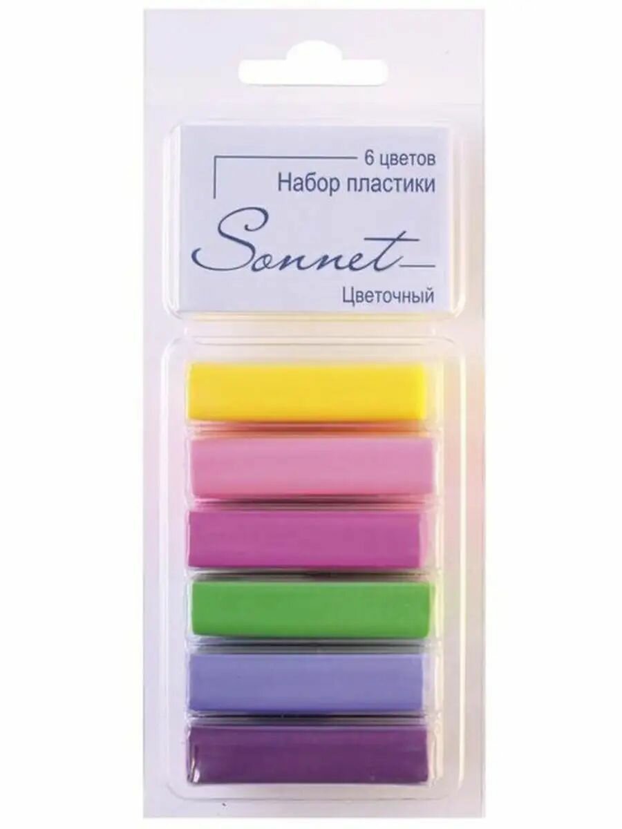 Полимерная глина Сонет Невская палитра, набор "Цветочный", 6 цветов, 120 г 591031245