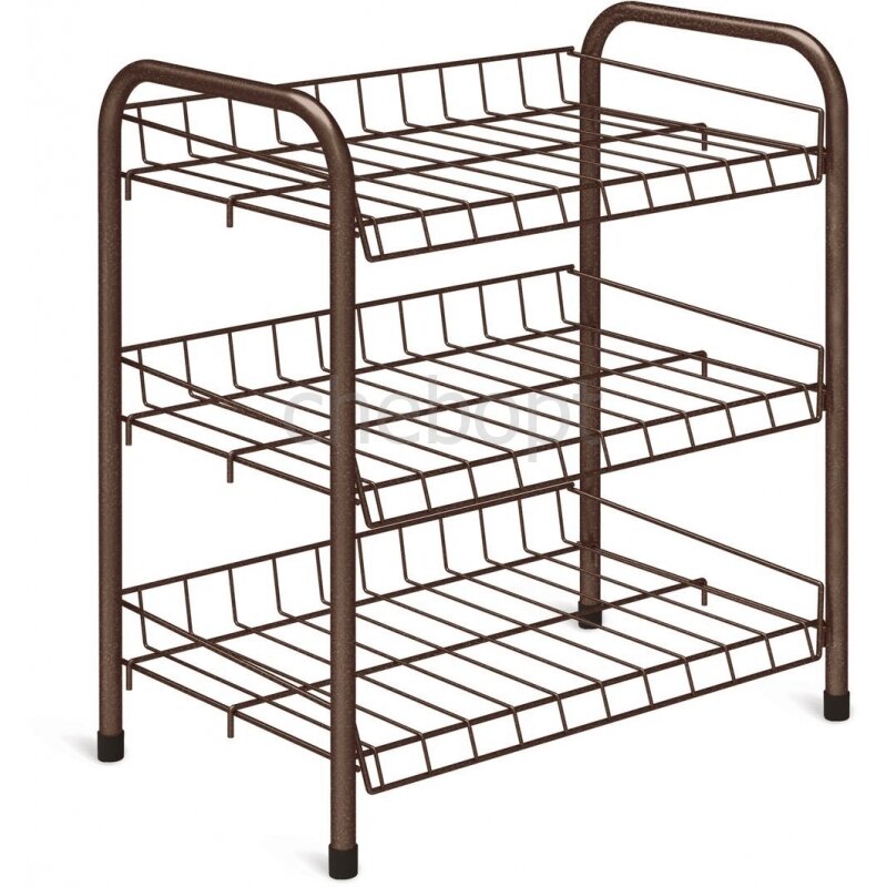Этажерка для обуви Ника 3-полки, 460х280х520, стальная труба с порошковым покрытием, нагрузка до 20 кг, цвет медный