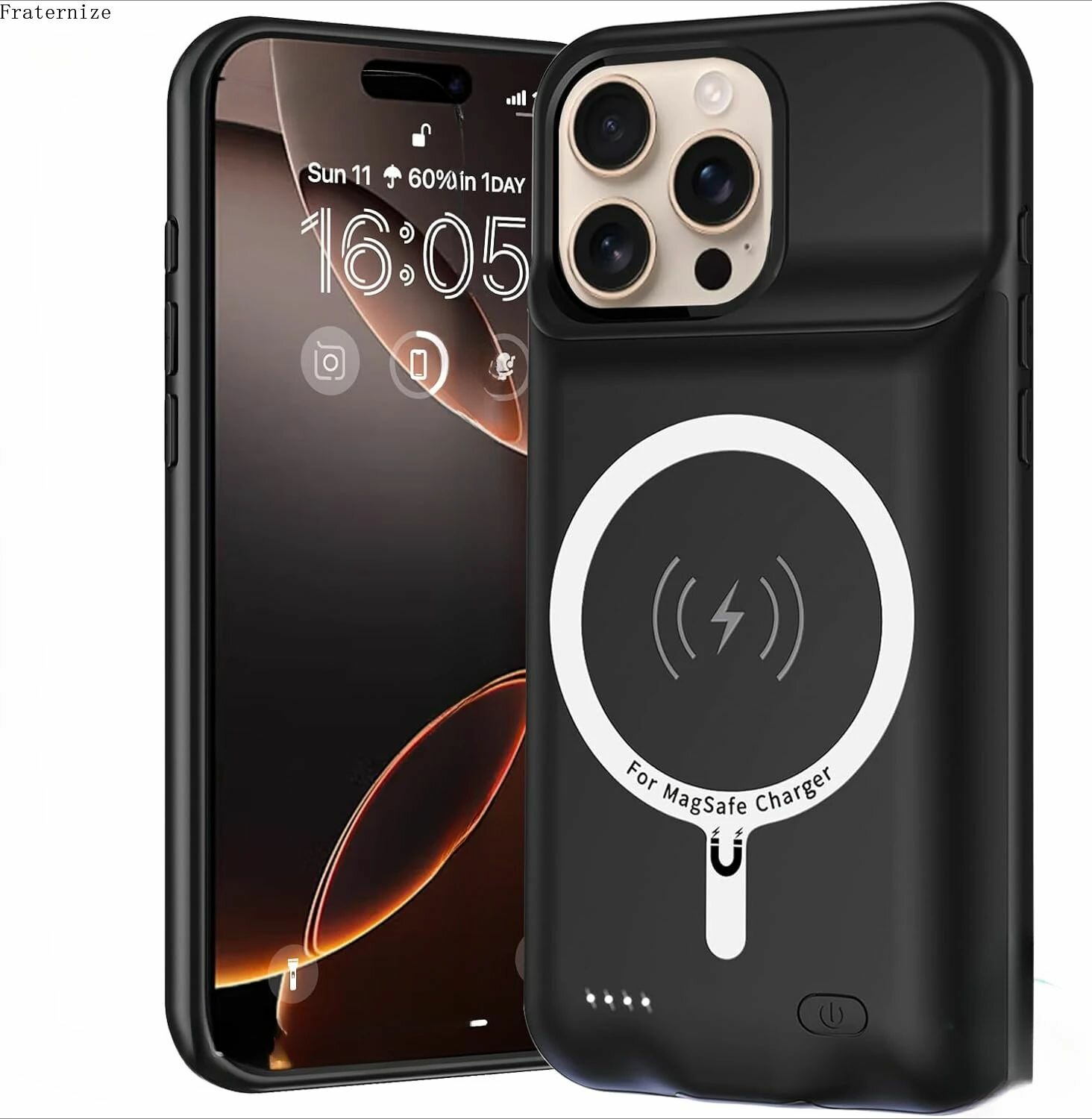 Магнитная беспроводная Чехол-аккумулятор для iPhone 16 Pro зарядки аккумулятора Power bank 10000mAh