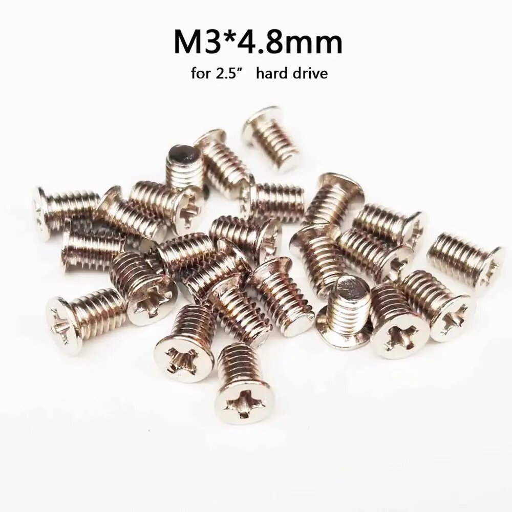 Винты M3x4.8mm для 2.5" HDD, Silver, 25 шт.