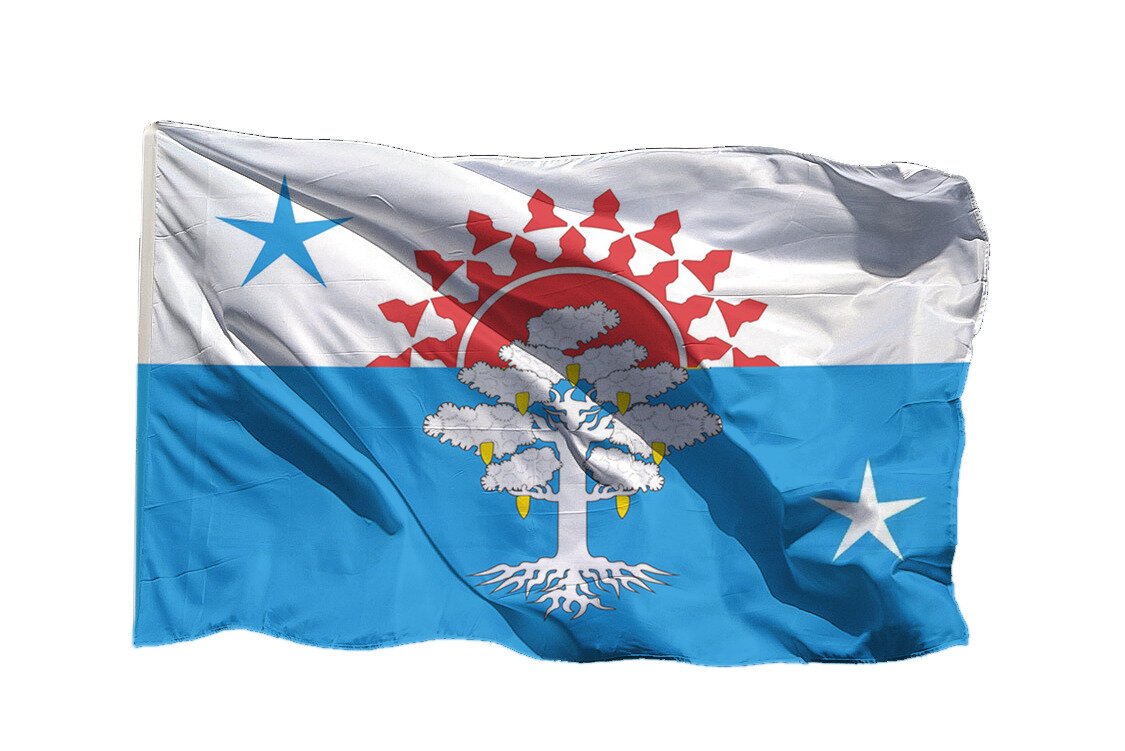 Флаг Серова на шёлке, 70х105 см - для ручного древка