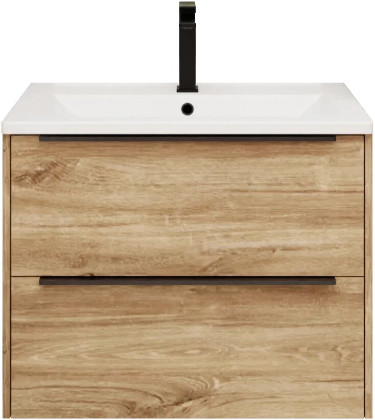 Тумба под раковину La Fenice Tesoro FNC-01-TES-DKK-100-2 98,8 см, подвесная, дуб канзас