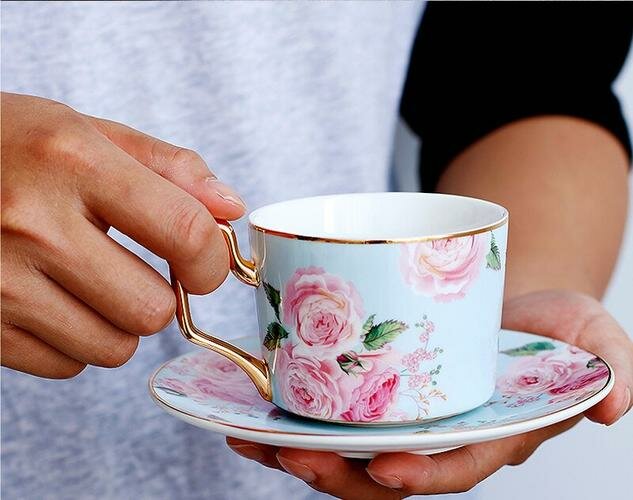 Стиль Пномпень керамический кофе чашки и соусы роскошные подарочные наборы Семейная вечеринка 200 мл