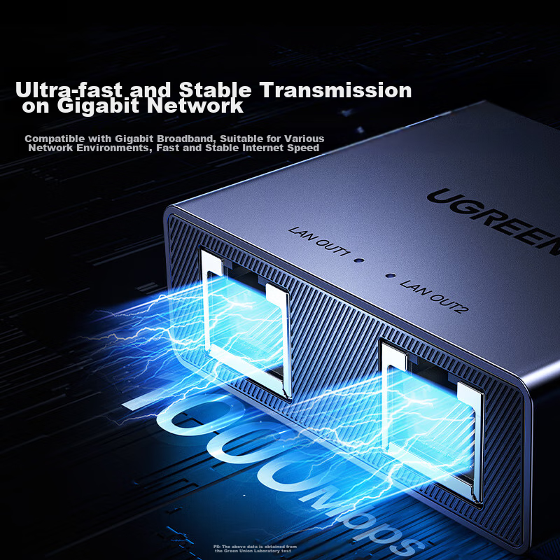 Lulian Network Cable Splitter, Gigabit Network One-To Internet Adapter Converter, RJ45 Network Dual-Port Extender Straight-Through Head Three-Way Head, Broadband Interface Splitter