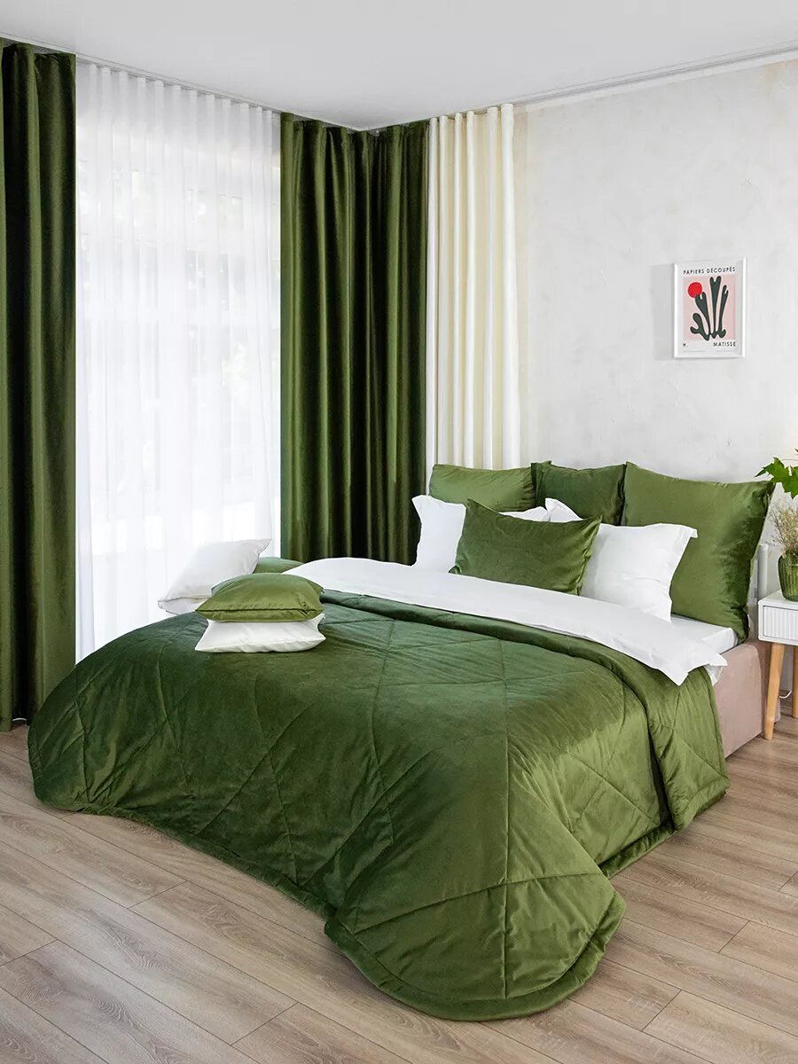 Покрывало на кровать "Беллиссимо", Evrika Home, бархат,260х260 см