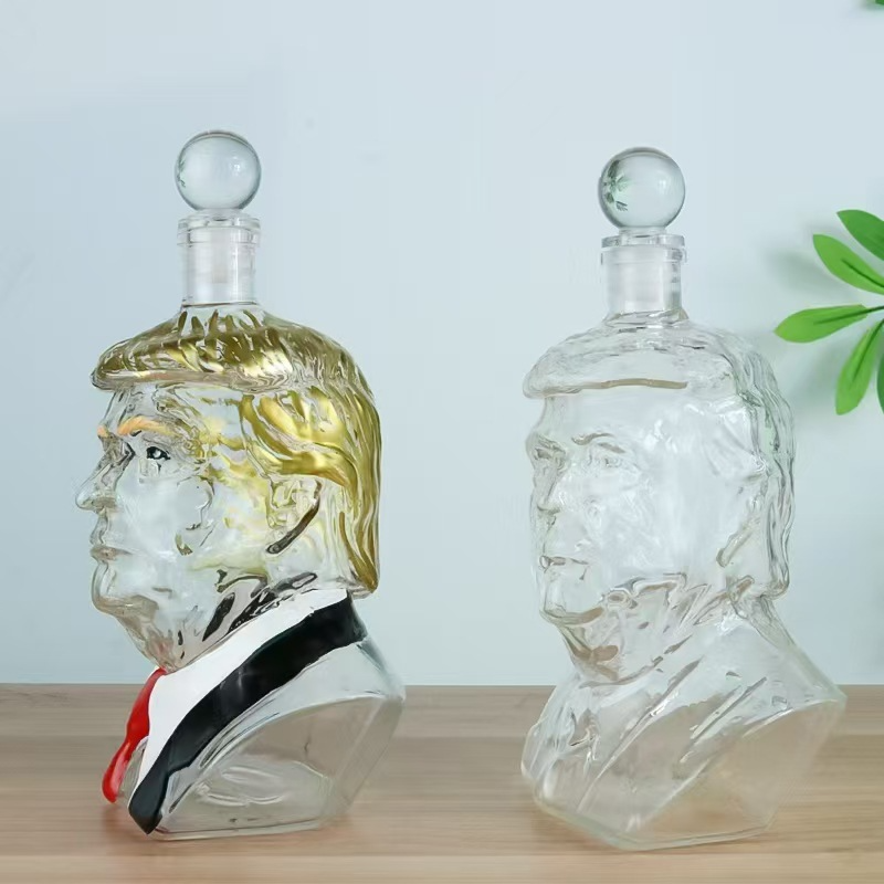 Графин в форме профиля – художественное стекло, для вина и виски, подарок