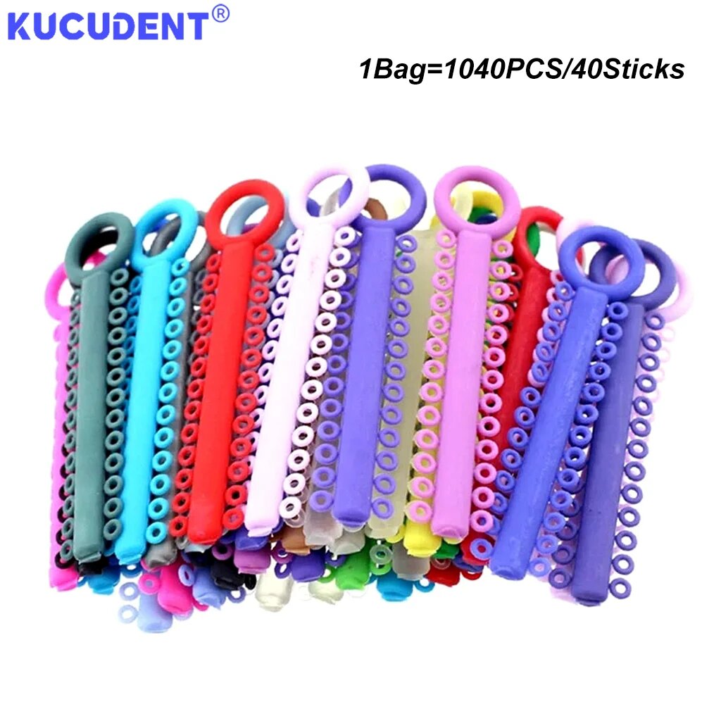 Ортодонтические лигатуры KUCUDENT 1040 шт, многоцветные